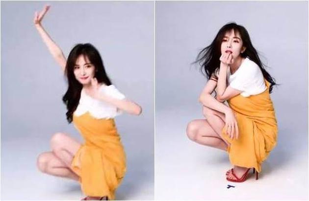 杨幂蹲地狂摆撩人姿势 起身瞬间长腿美到零死角娱乐频道中国青年网